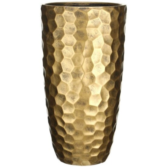 Горшок для цветов Idealist Lite Мозаик напольный, файберстоун, золотой, Д41.5 В77 см, 104 литра