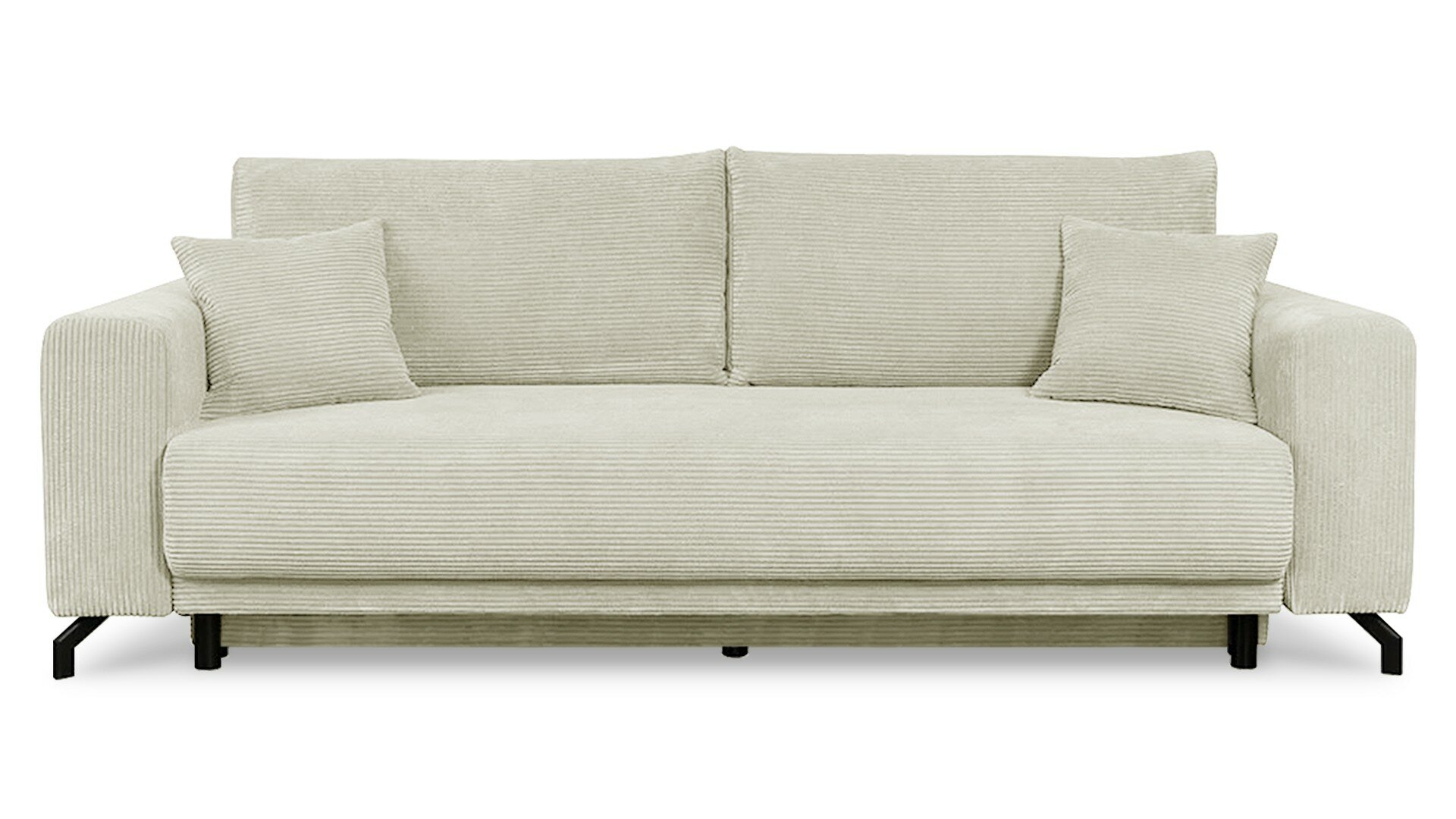 Диван Сенлин Лайт Cilium Bone NOW 252x103x90 см, белый Вельвет, еврокнижка Фиеста — фото 1