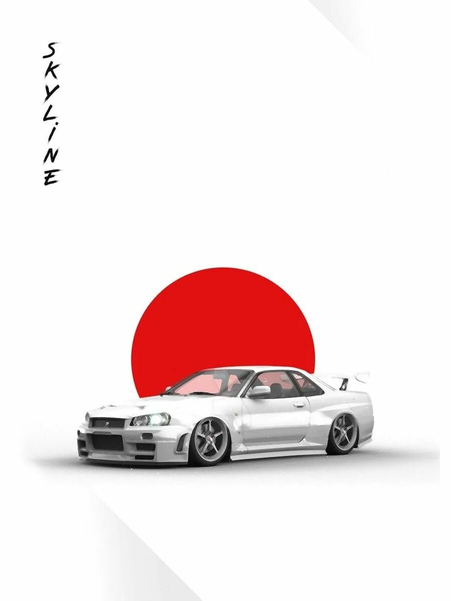 Постер "JDM CARS. Nissan Skyline R34"