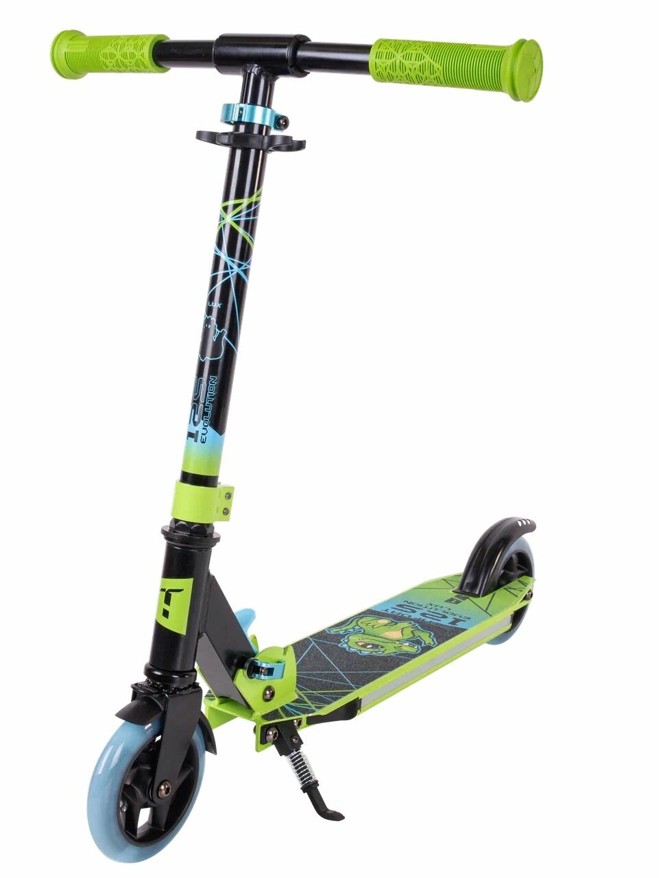 Самокат Comfort 125 evolution lux green 1/4, Tech Team, для городских прогулок и активного катания