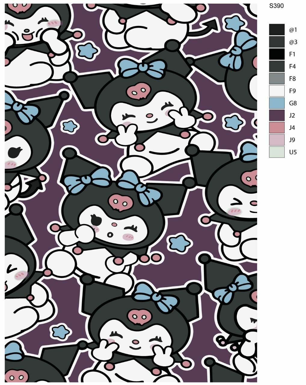 Картина по номерам S390 "Аниме Куроми (Kuromi). Куроми" 80x120 см