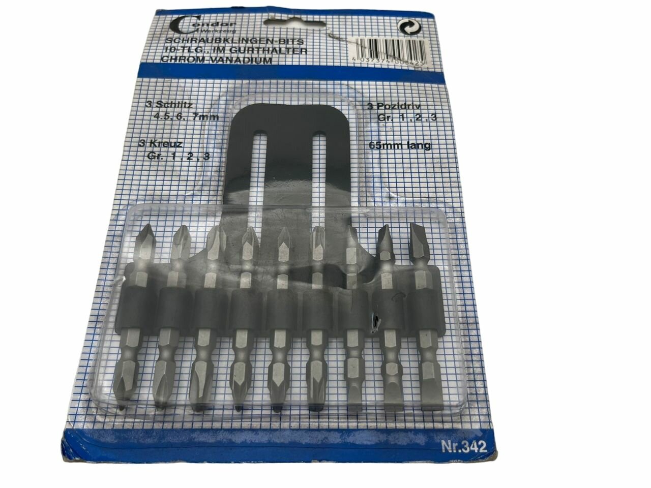 Набор бит двусторонних PH, Pz, SL длиной 65мм 9 предметов Condor Werkzeug Германия