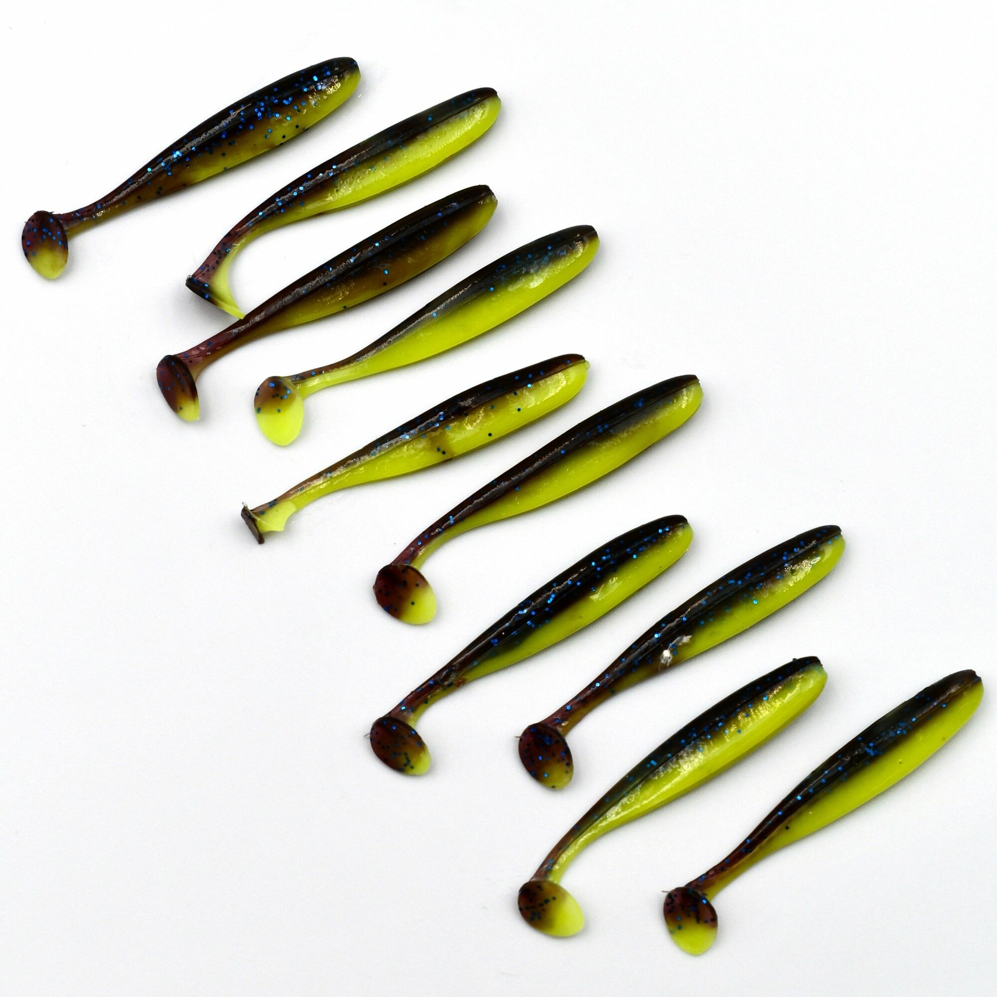 Силиконовая приманка виброхвост 10 штук 2" Япония на окуня; судака; щуку