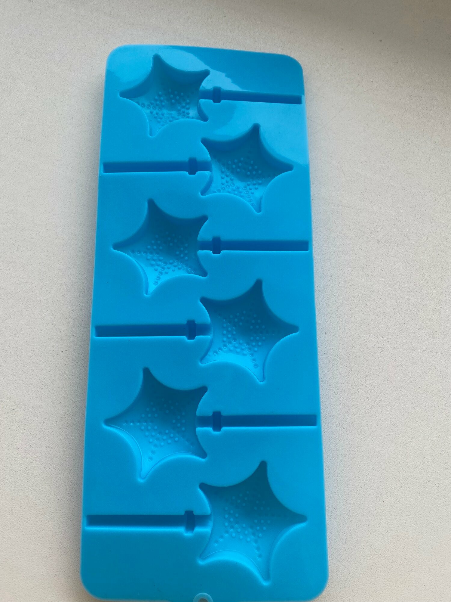 Силиконовая форма для леденцов - Звёзды - 6 ячеек