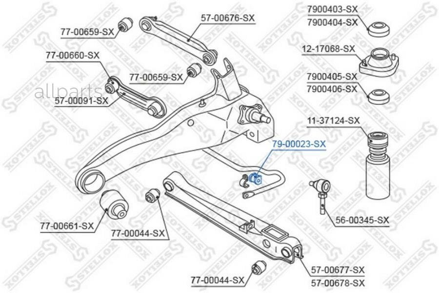 STELLOX 7900023SX втулка стабилизатора заднего центральная!\ Mitsubishi Lancer CS1A/CS2A/S3A 00>