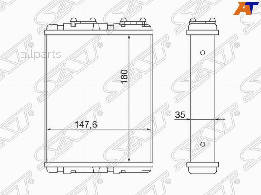 SAT ST-DTJ5-395-0 Радиатор отопителя салона Nissan Atlas F 92-07 / Diesel Condor 91-