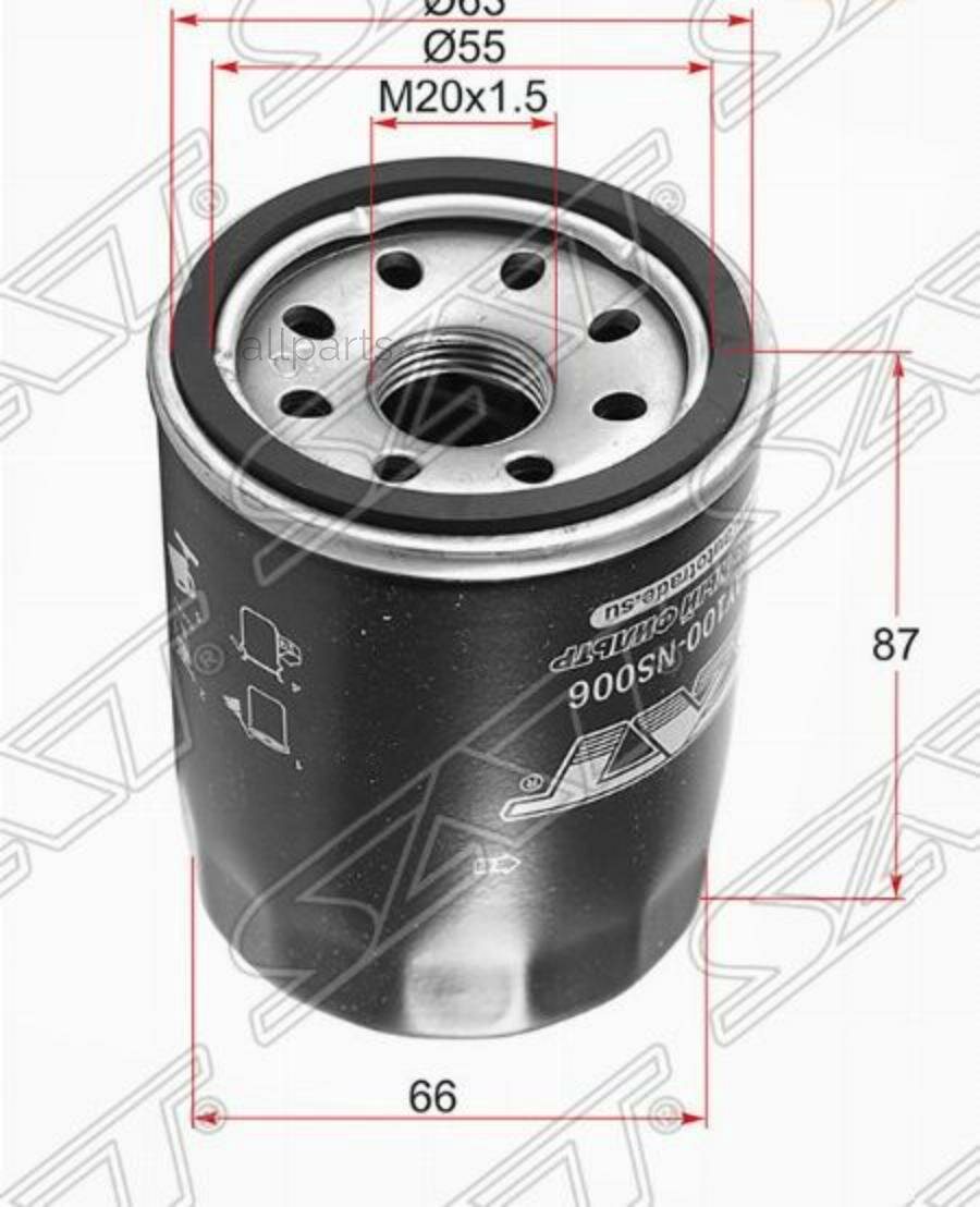 SAT ST-AY100-NS006 Фильтр масляный Honda Fit 13-20 / Insight 99-06