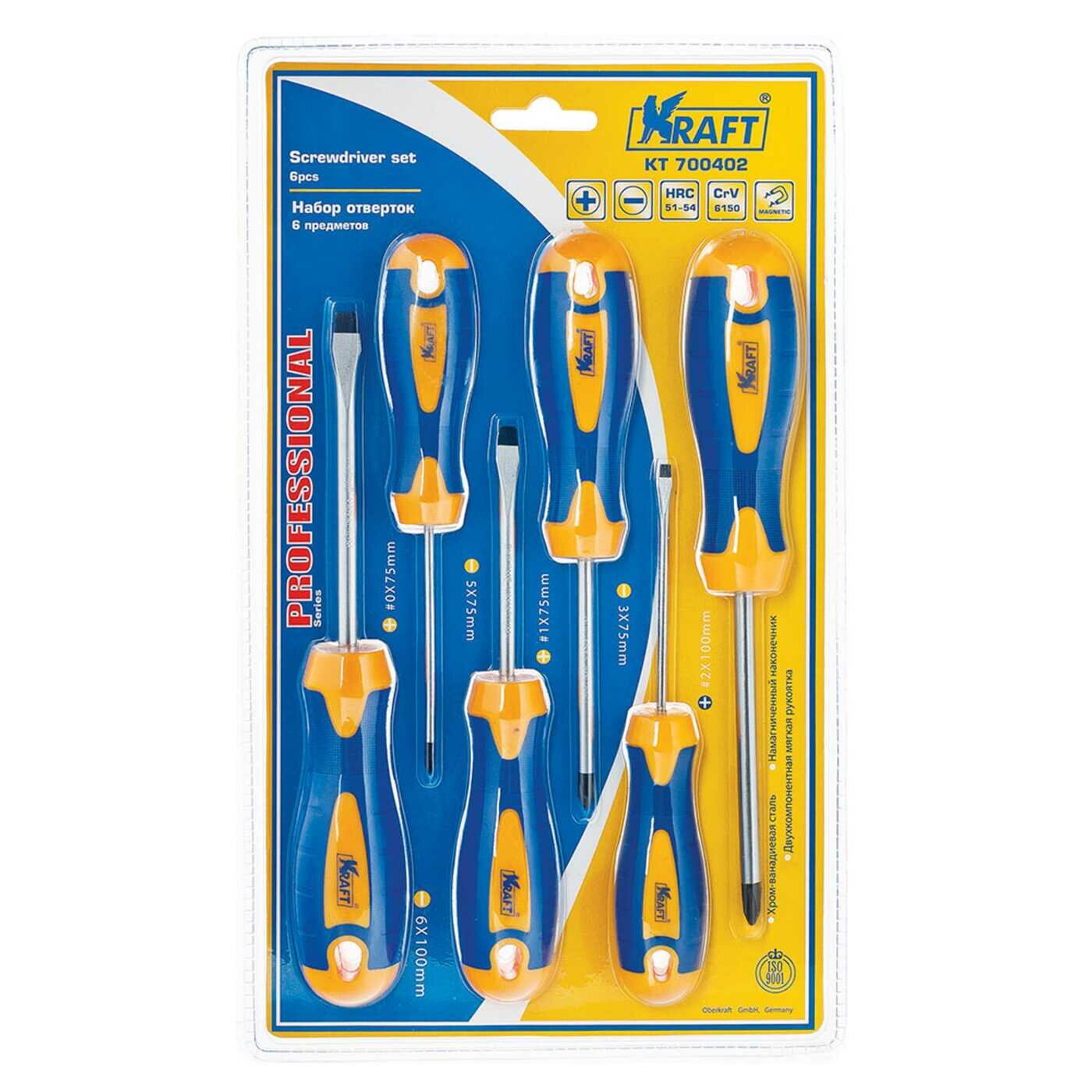 Набор отверток 6 шт KRAFT KT 700402
