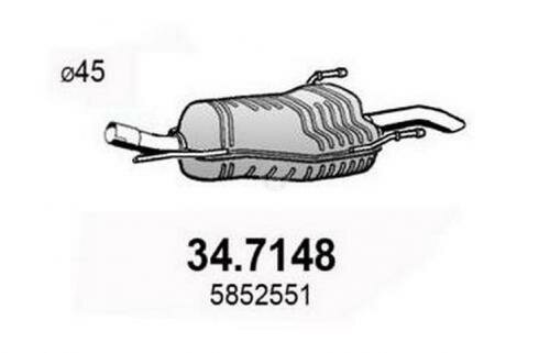 Глушитель выхлопных газов конечный opel zafira b Asso 34.7148 Opel: 13116516 5852551 5852470 Opel Zafira B (A05)
