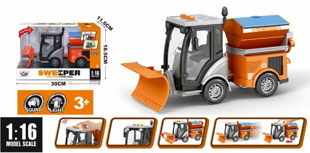 Специальная техника 1:16 на батарейках (свет, звук) в коробке
