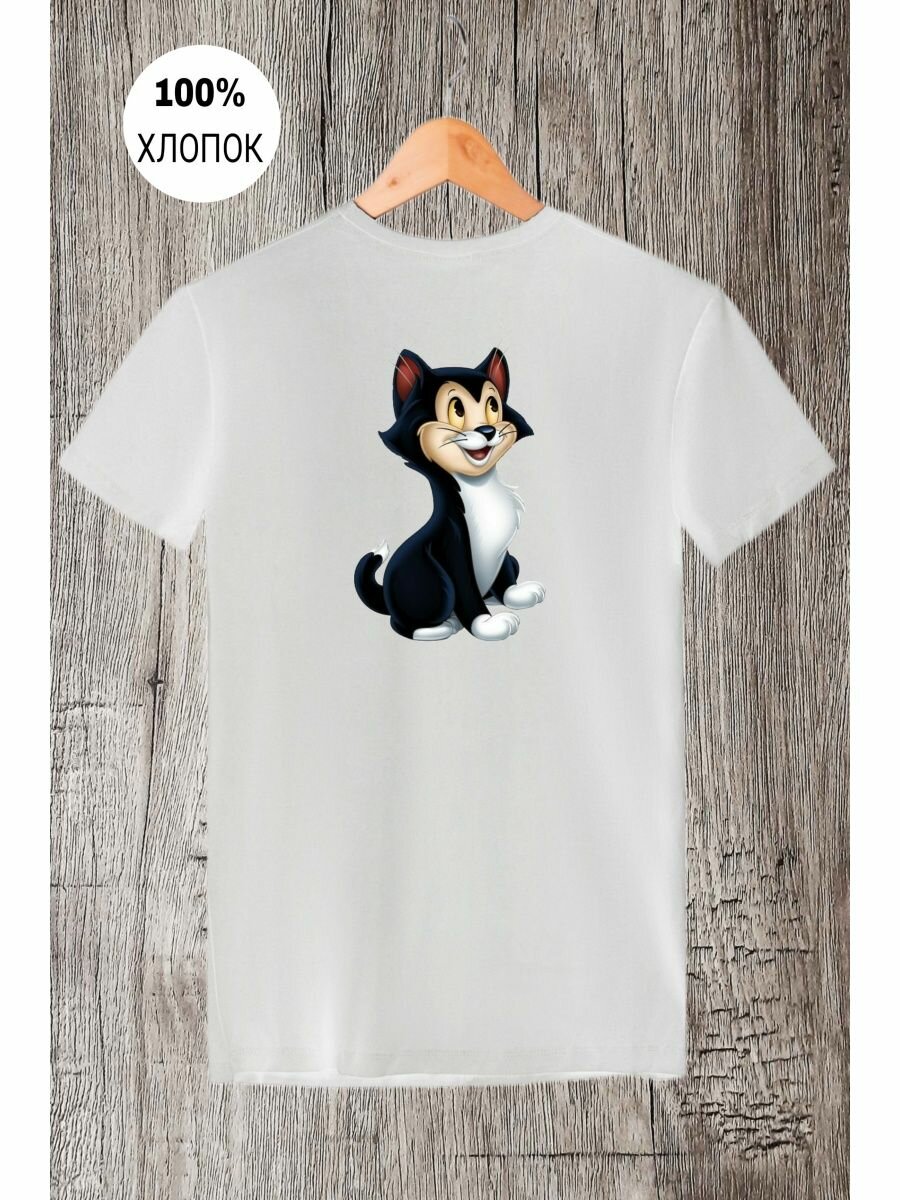 Футболка веселый черно-белый кот cat