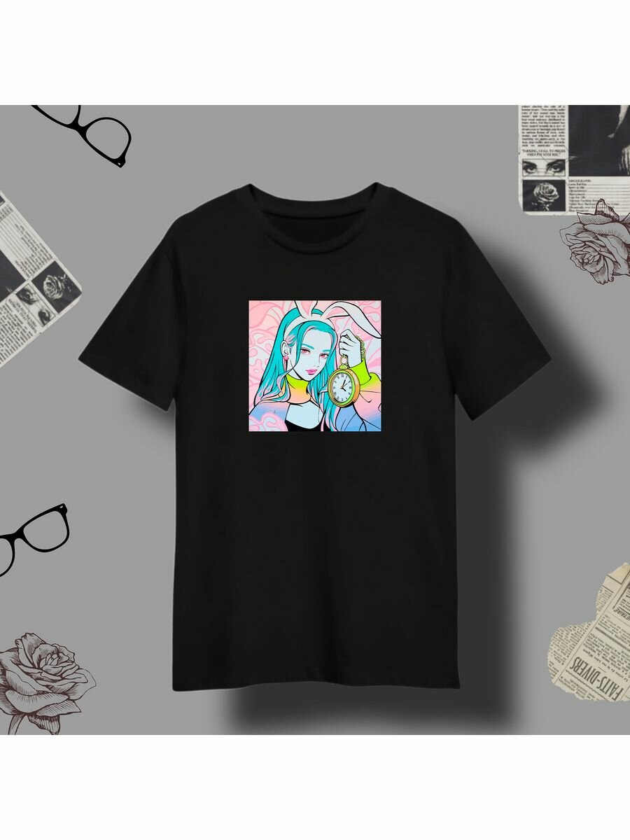 Футболка девушка аниме алиса в стране чудес