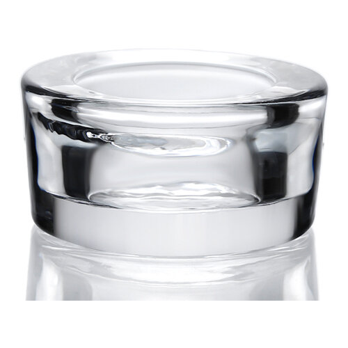 TANGSON CH135-YS03 Подсвечник круглый стеклянный прозрачный, высота 3,7 см, элегантный дизайн