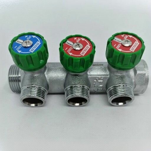 Коллектор регулирующий под плоскую прокладку 3/4"x1/2" с 3 отводами ZEISSLER, арт. ZSс.401.0503NF