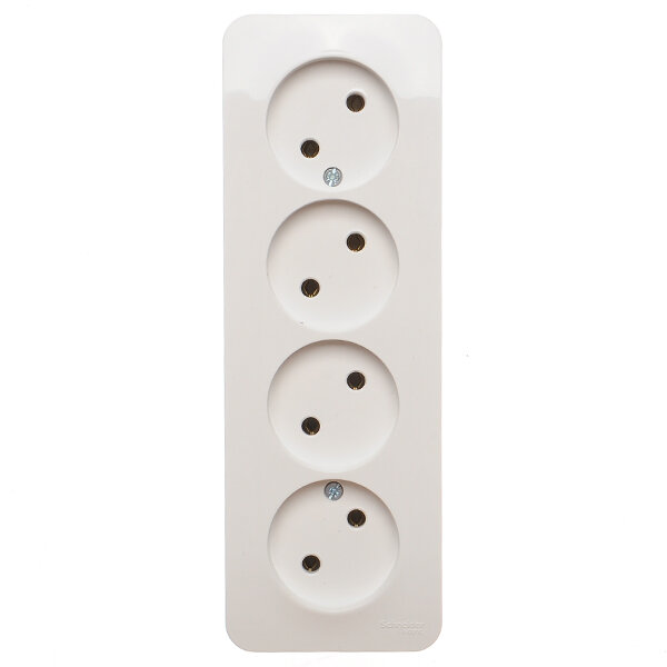 Розетка Blanca BLNRA000411 4 гнезда о/п белая Schneider Electric