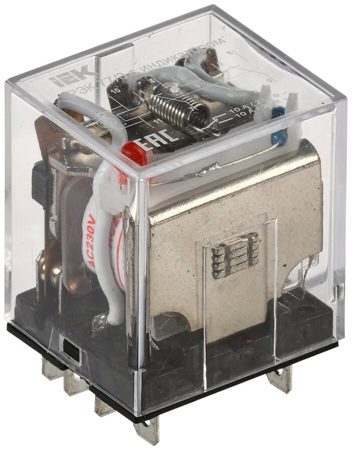 Реле промежуточное ONI переменного тока 230 В, трехполюсный, 10 А, с световой индикацией