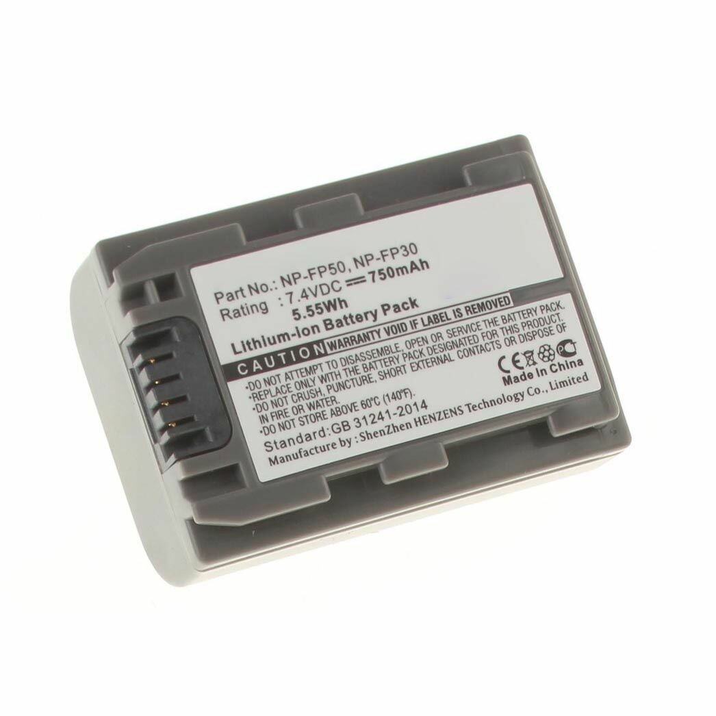 Аккумуляторная батарея iBatt 750mAh для фотокамер и видеокамер NP-FV50