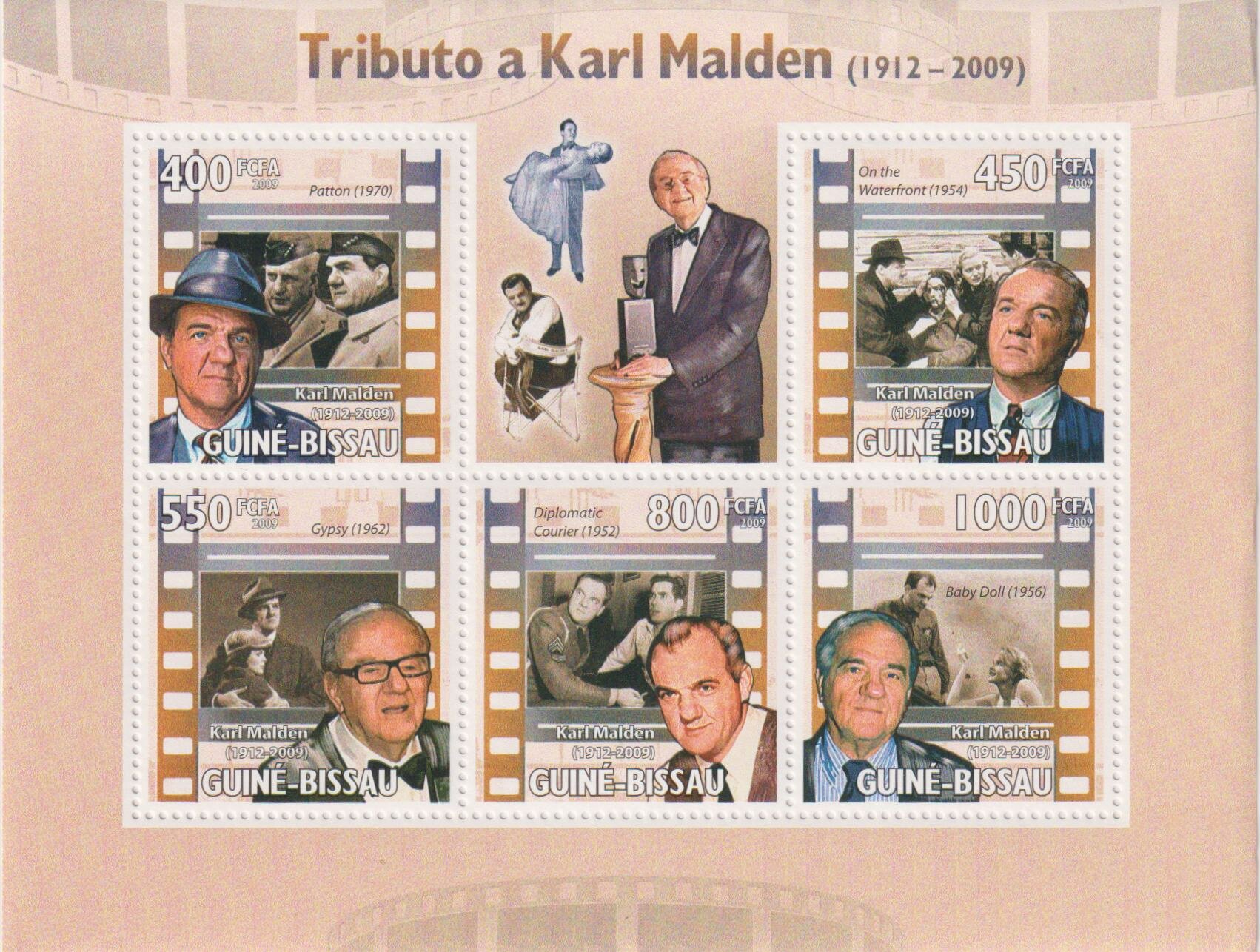 Почтовые марки Гвинея-Бисау 2009г. "Дань уважения Карлу Молдену, 1912-2009" Кино, Актеры MNH