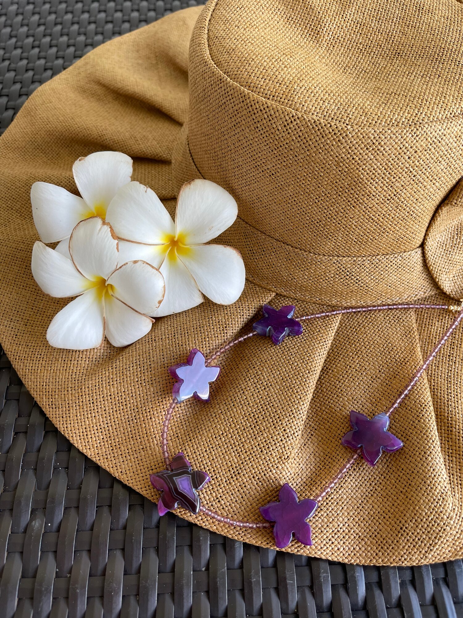 Колье Jewellery by Marina Orlova, варисцит, длина 46 см, фиолетовый — фото 1