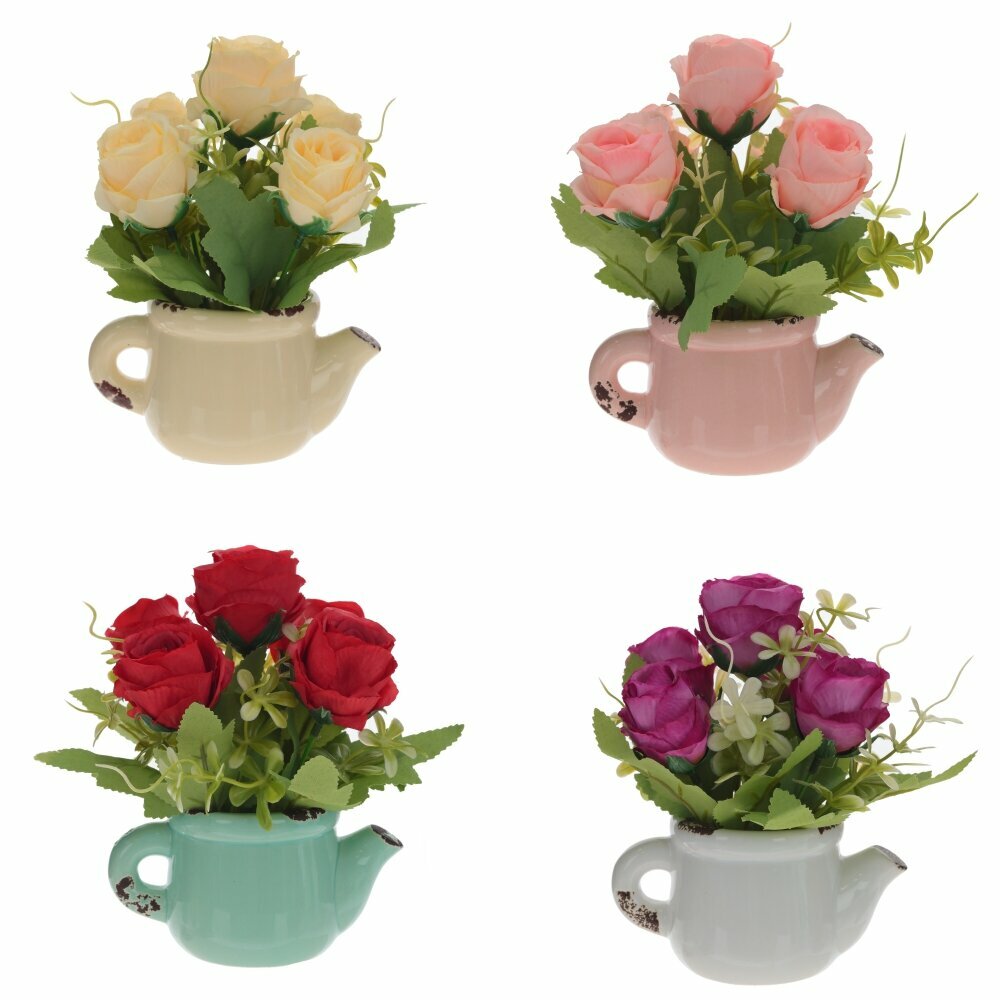 Цветочная композиция "Розы", L14 W14 H17 см, 4в. 800241 "Розы", L14 W14 H17 см, 4в. 8002 REMECO