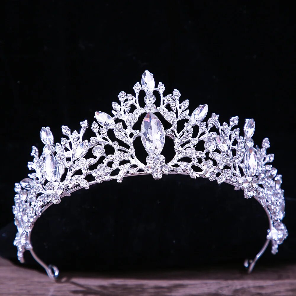 DIEZI белая кристальная корона для волос, silver white