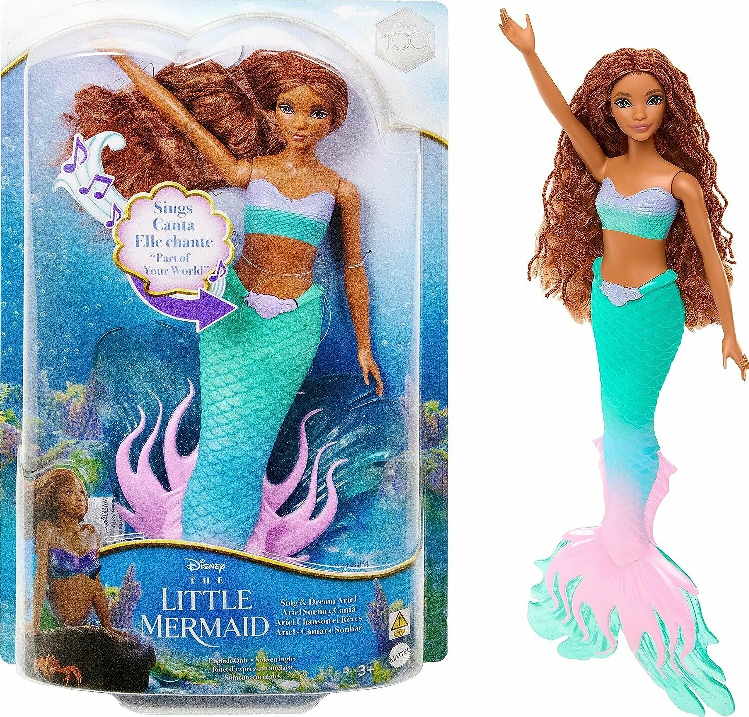 Модная кукла Ариэль «Русалочка пой и мечтай» Disney с фирменным хвостом
