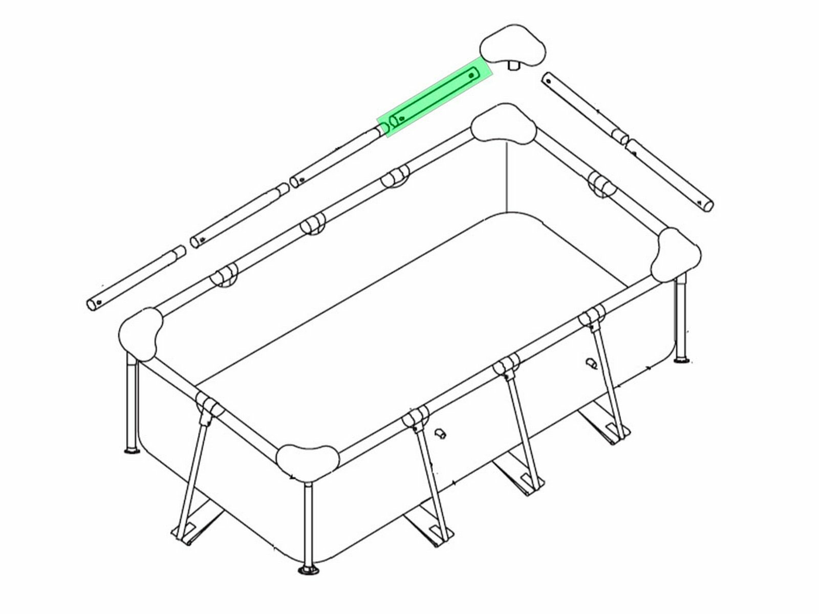 10567 Горизонтальная балка (B) для каркасного бассейна