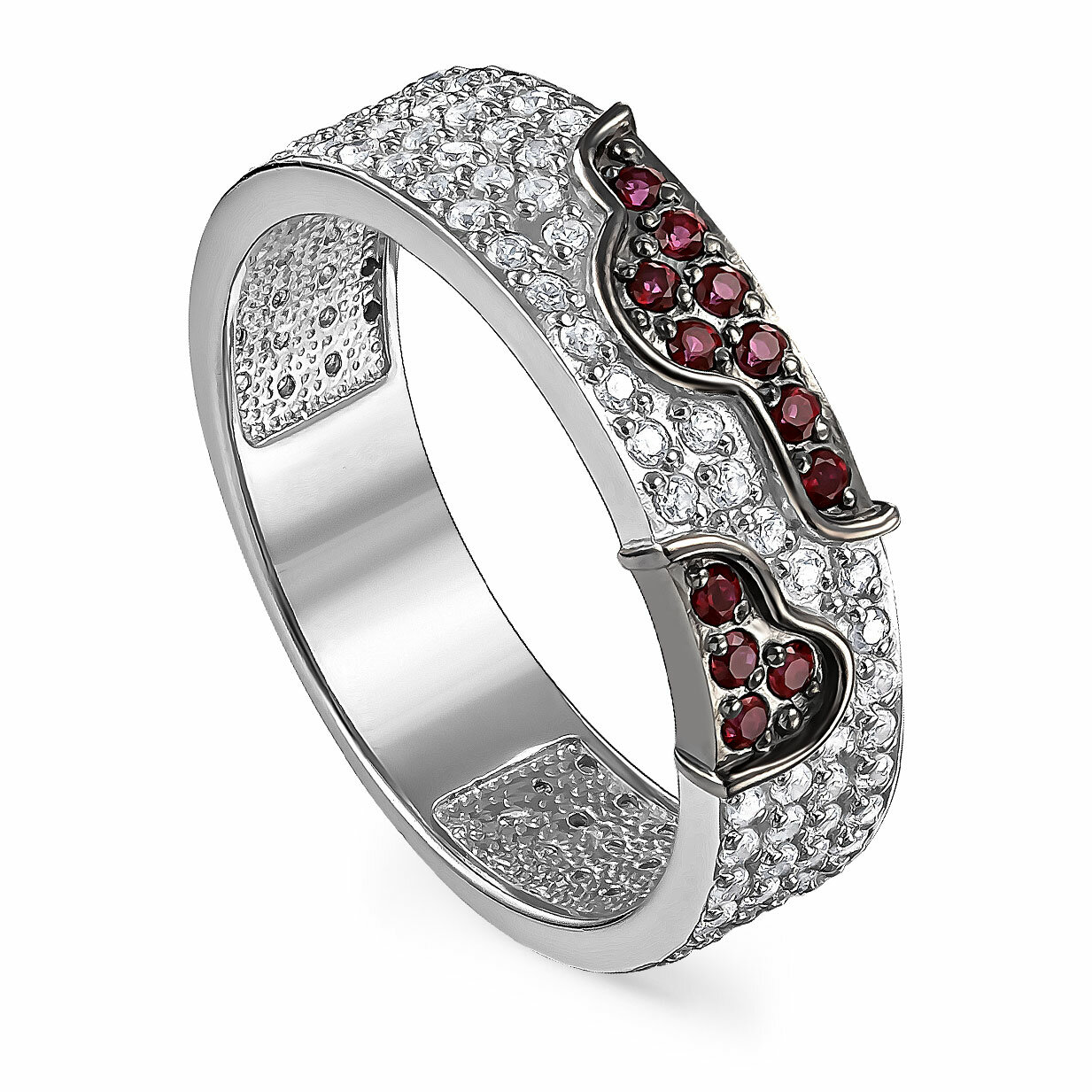 Кольцо, серебро, 925 проба, фианит, топаз