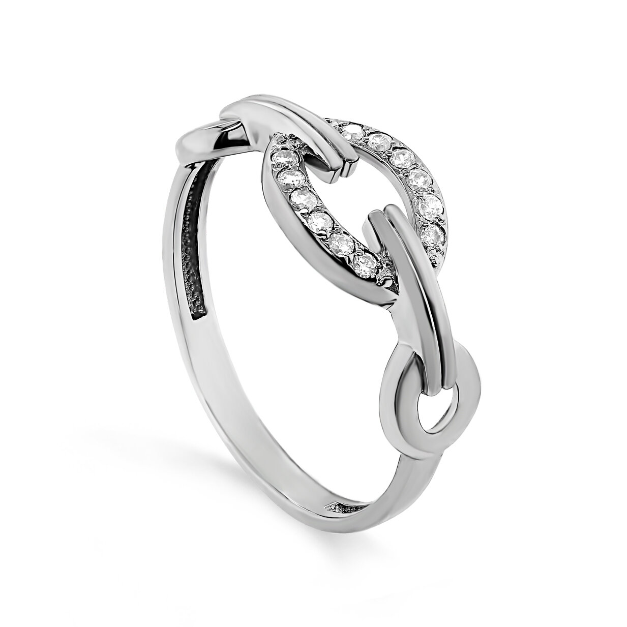 Кольцо, серебро, 925 проба, фианит