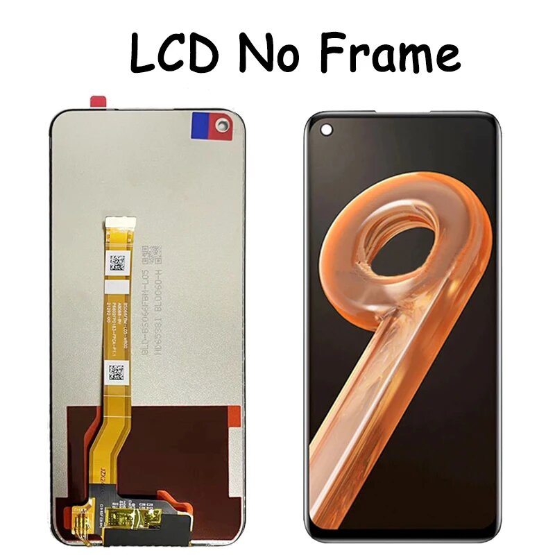 6,6-дюймовый ЖК-дисплей для Oppo Realme 9i RMX3491, сенсорная панель, дигитайзер для Realme 9i 4G, ЖК-дисплей с рамкой