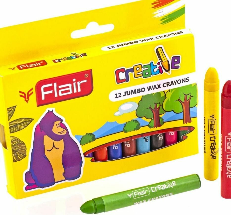 Мелки восковые 12 цвета(ов) утолщенные флаир Креатив (FA 8012)
