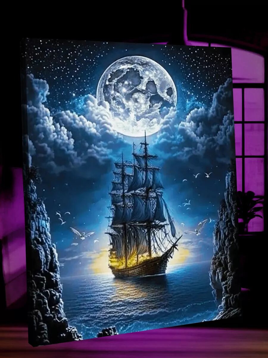 Картина по номерам светящаяся в темноте