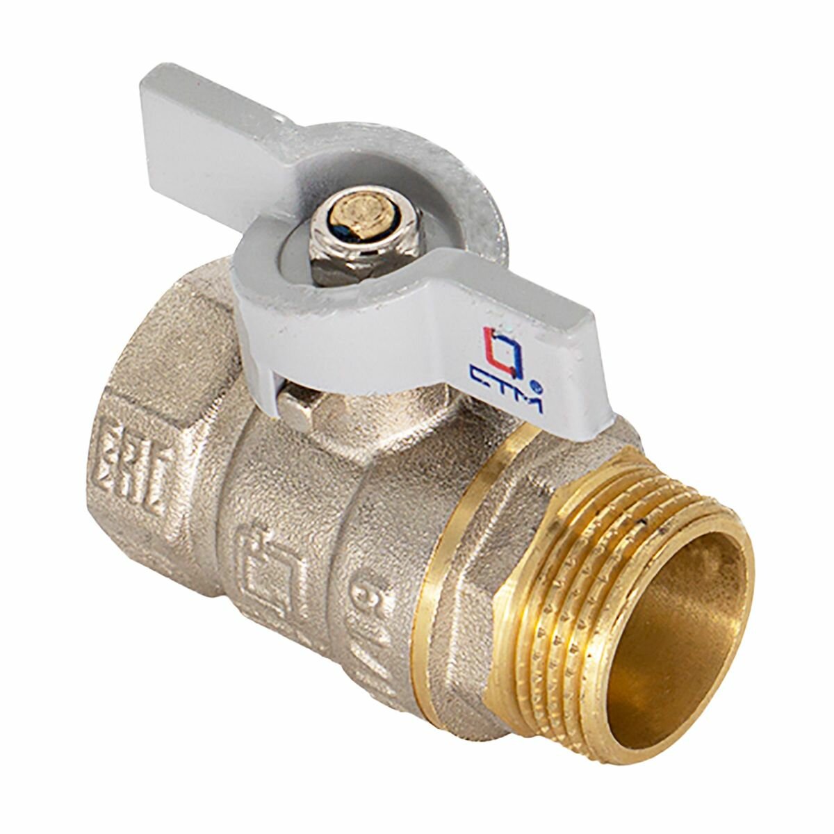 Кран шаровый СТМ Муфта-папа с ручкой бабочкой, диаметр 1/2 дюйма, серия Стандарт CWFMB012