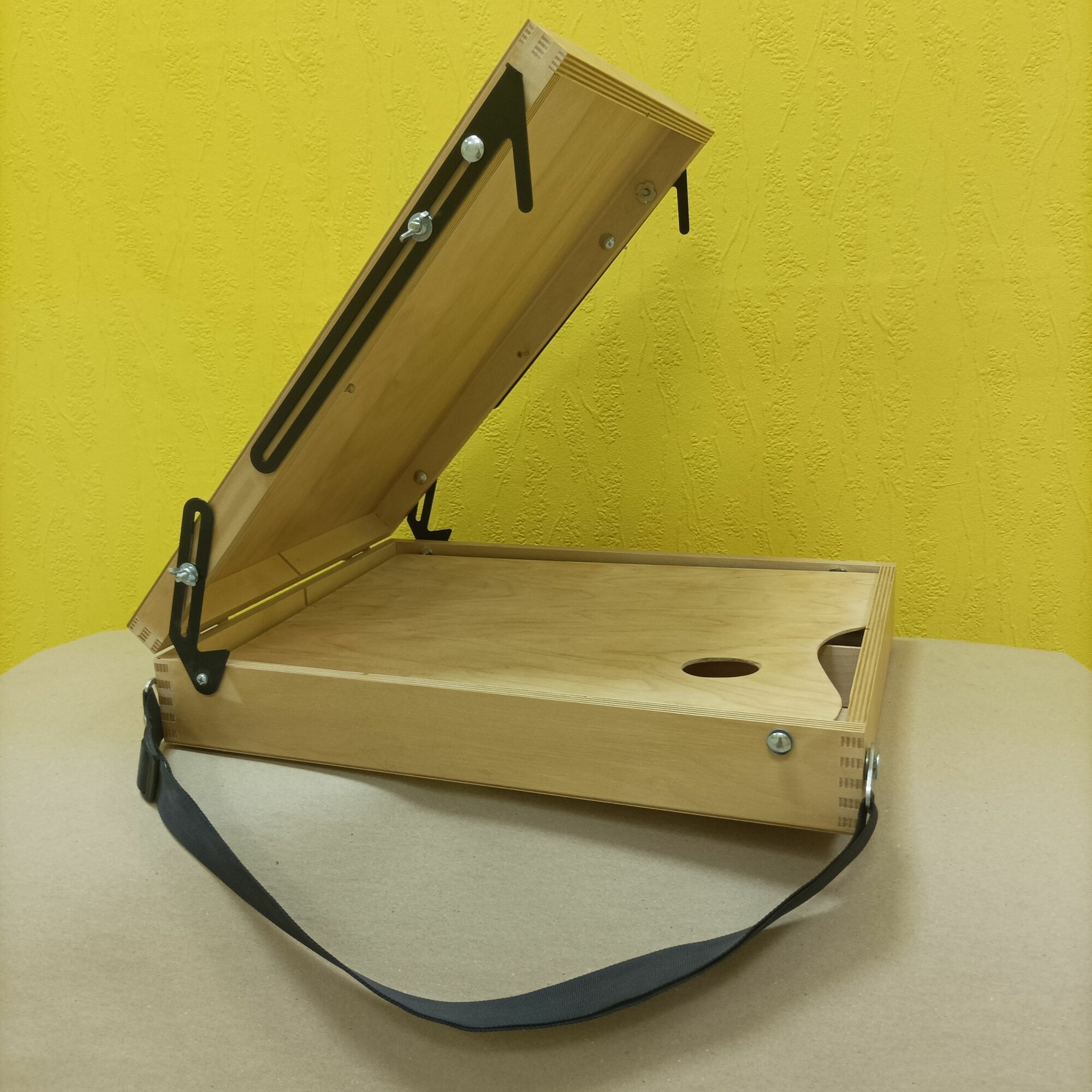 Этюдный ящик большой "Студия", 34*46*9см, береза, с ремнём для переноскиГамма