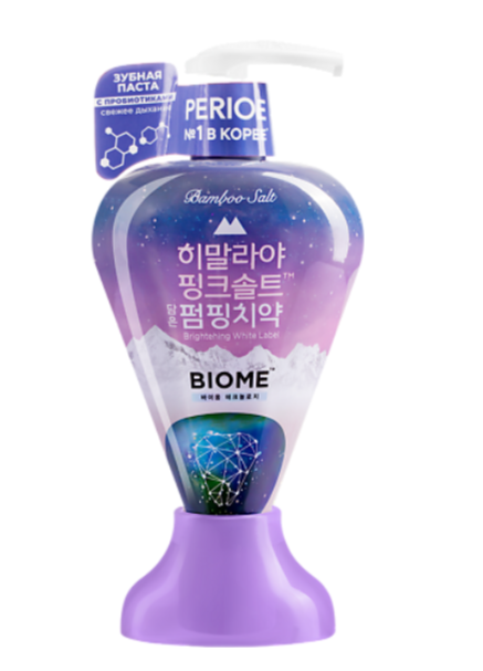 Зубная паста Perioe Pumping Himalaya Pink Salt Biome, с розовой гималайской солью, 285 гр