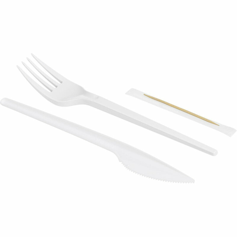 Набор столовых приборов 4в1 (в, нож, з, салф.), бел,165мм 300шт/кор, 1990312