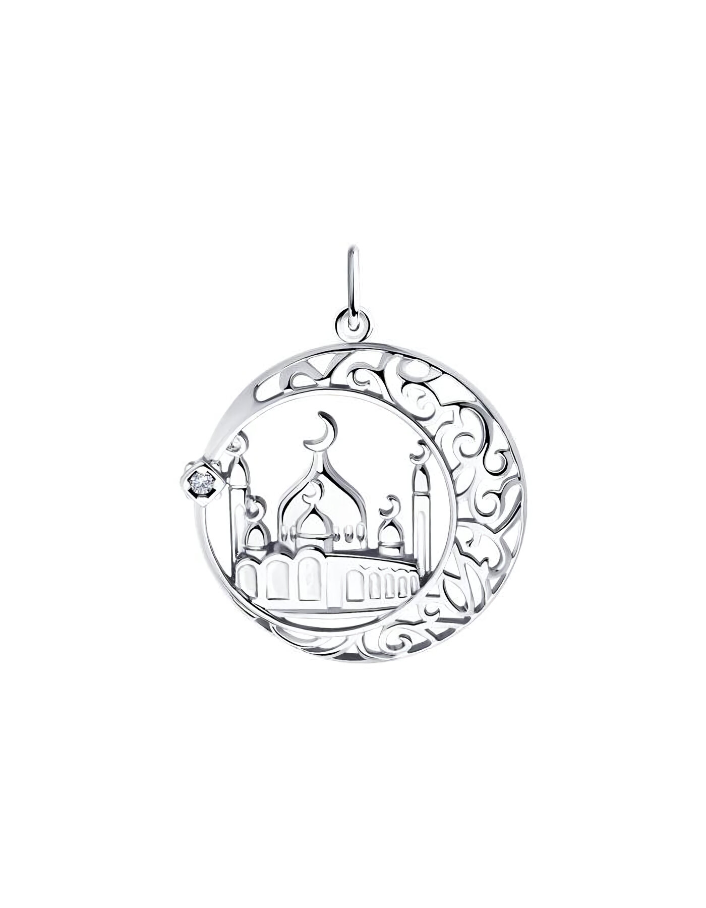 Подвеска, серебро, 925 проба, родирование, фианит