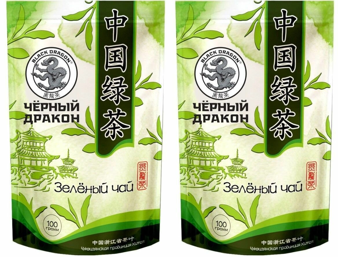 Черный Дракон Чай зеленый, листовой, 100 г, 2 уп