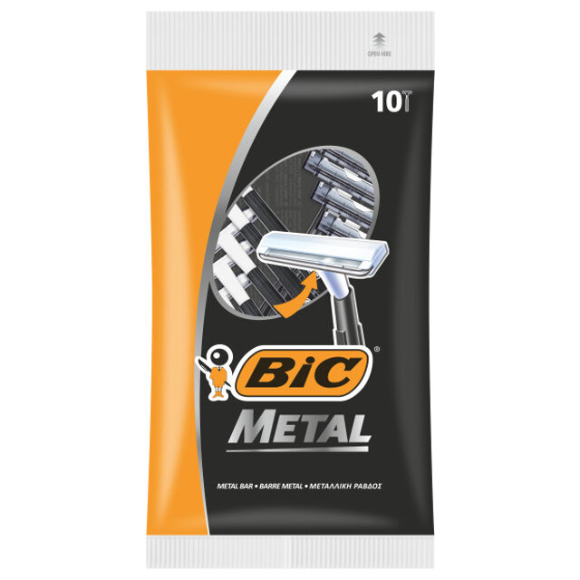 BIC Metal 10шт станок для бритья одноразовый с защитным металлическим покрытием