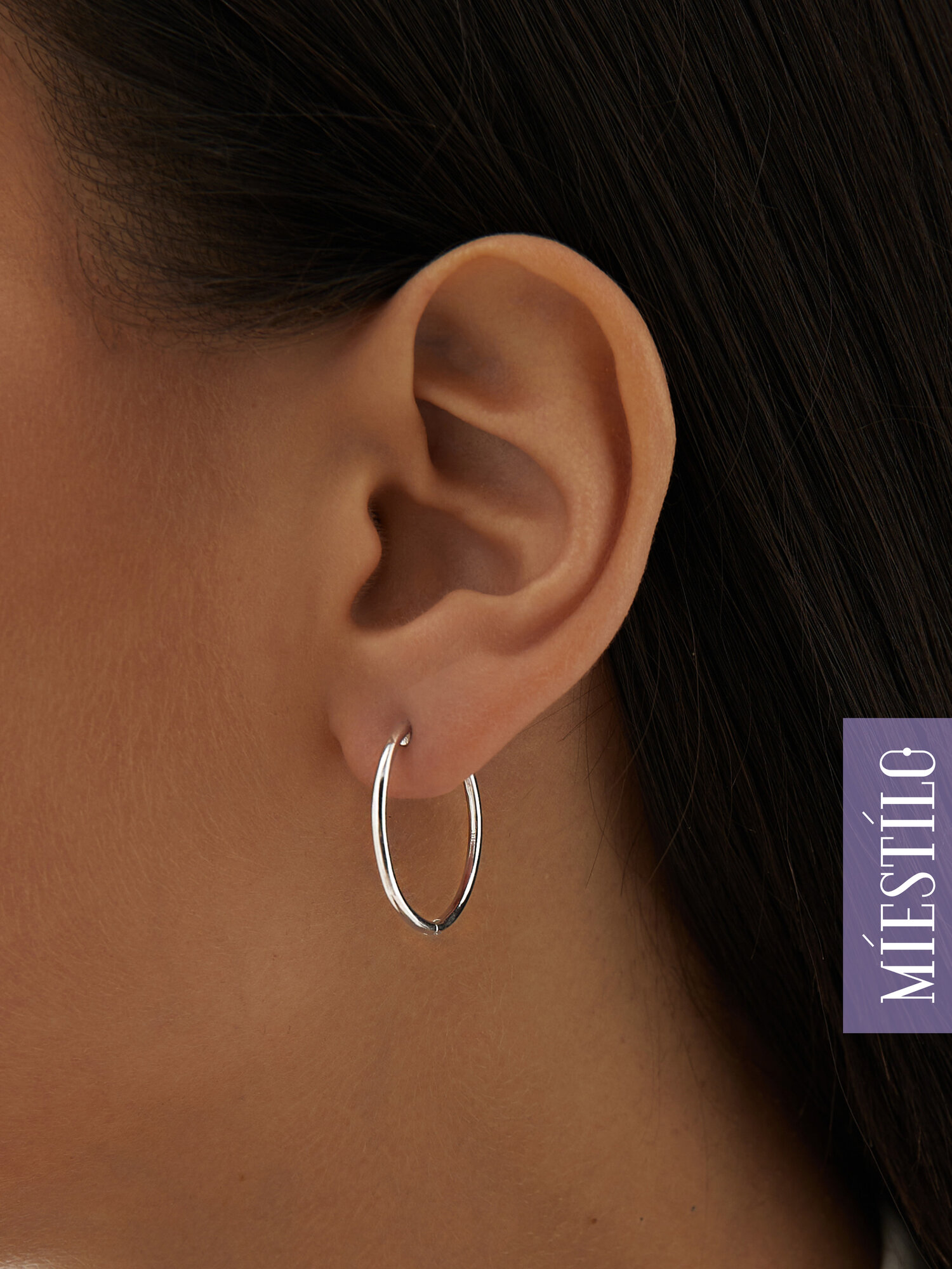 Серьги конго, серебро, 925 проба, родирование