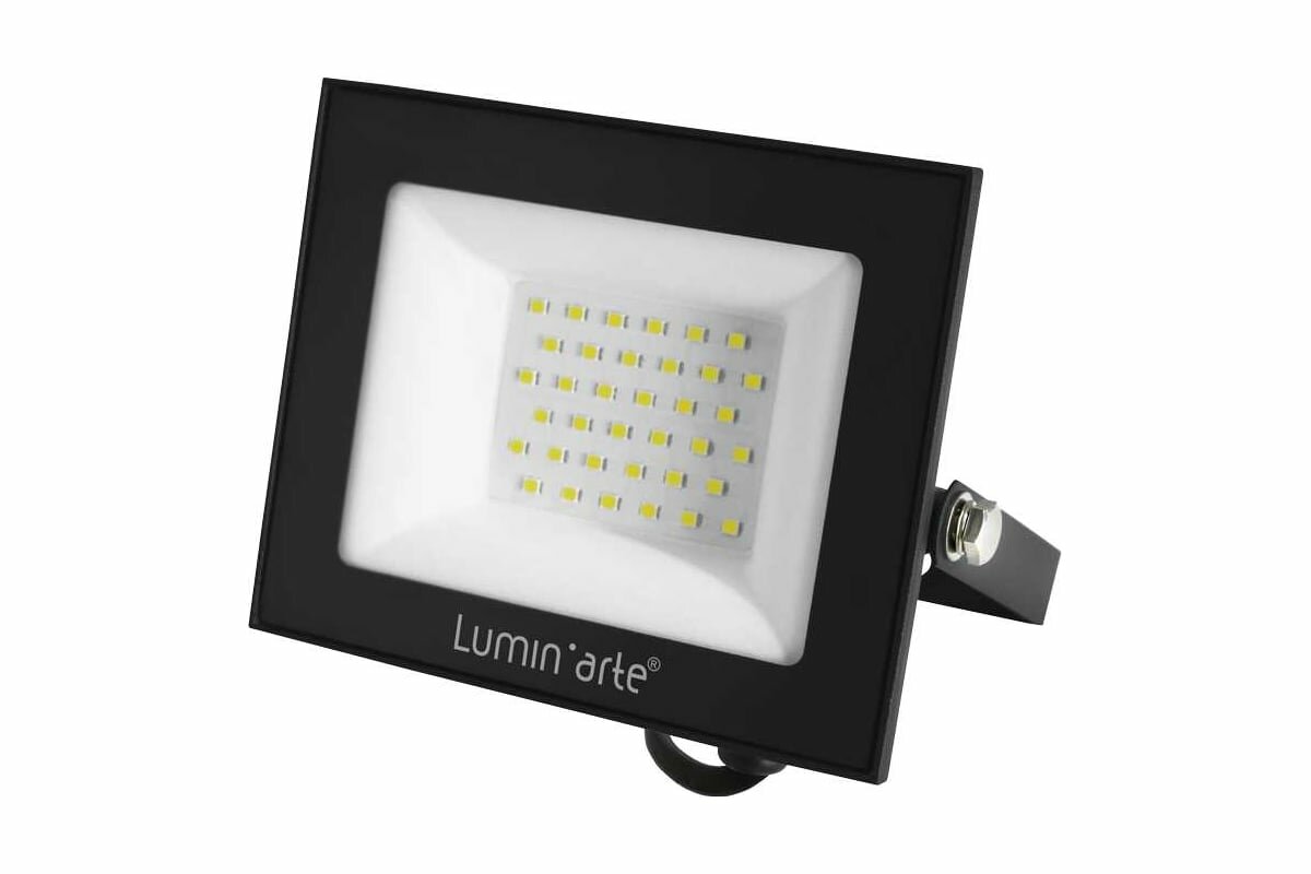 Lumin'arte светодиодный прожектор 50W IP65 5700K холодный свет 4000 лм черный LFL-50W/06