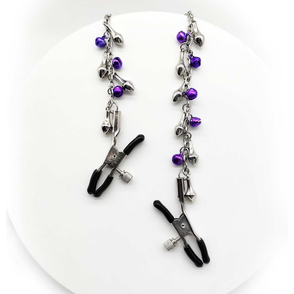 Секс игрушка колокольчик зажим для груди пара флирт тюнинг Альтернативные секс-игрушки для взрослых Фиолетовый