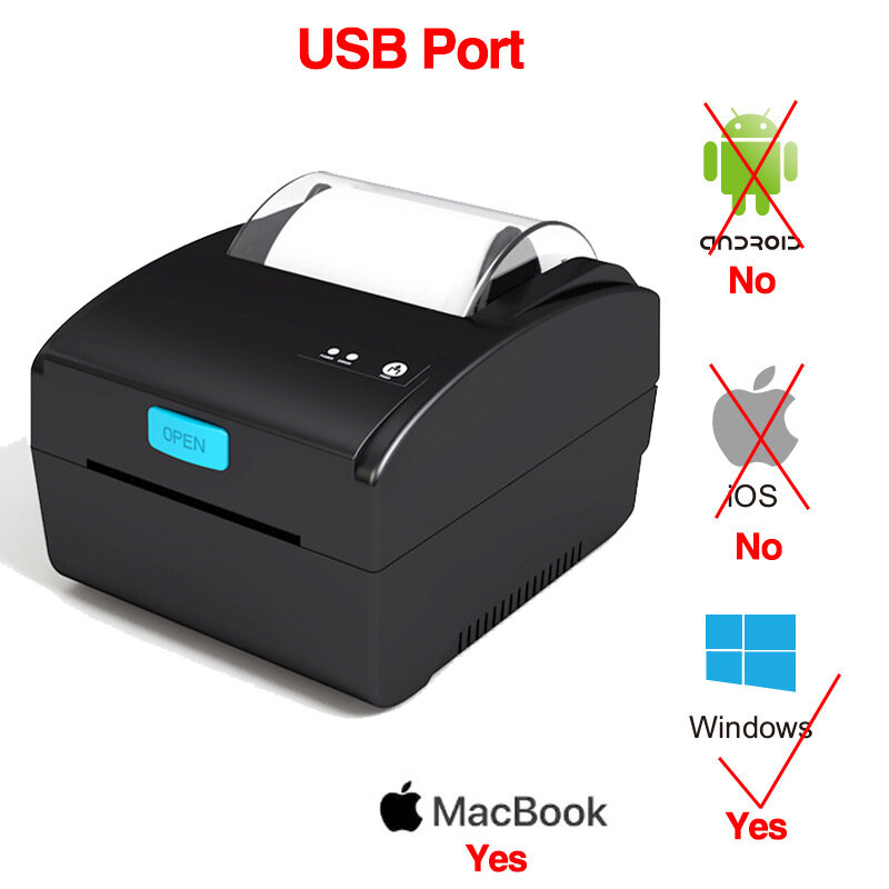 3-дюймовый 80 мм Bluetooth мобильный термопринтер для этикеток одежды, транспортных ярлыков и многого другого