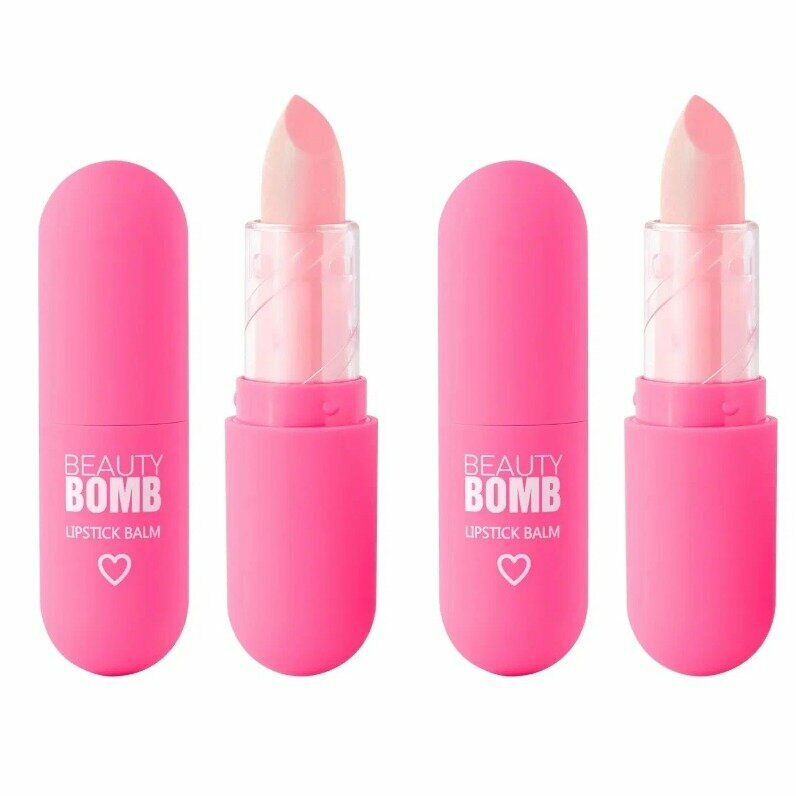 Помада-бальзам для губ Beauty Bomb Color Lip Balm тон 02, нежно розовый с шиммером, 4 г, 2 шт