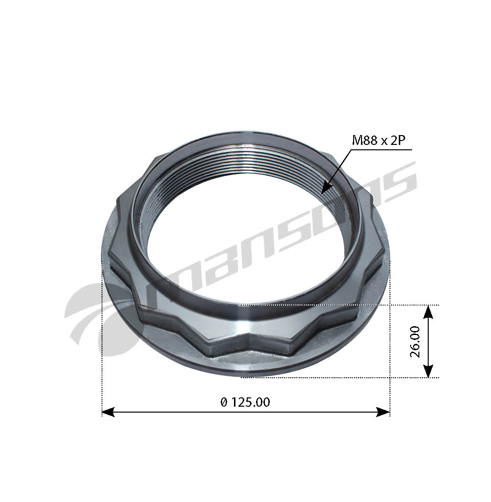 MANSONS 700.638 гайка ступицы m88x2\ iveco eurostar / tech