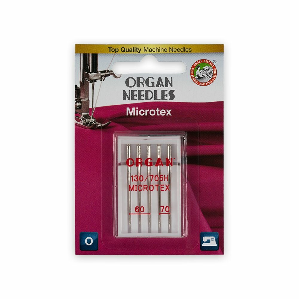Иглы для швейных машин "ORGAN" микротекс ассорти 5 шт 5506000BL №60-70