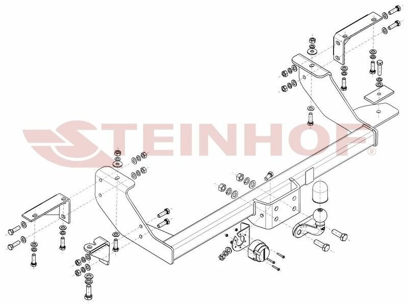 Фаркоп на FIAT Ducato Sollers 2008-2011 без снятия и подрезки бампера (паспорт и сертификат в комплекте)(без электрики) Steinhof. F-063