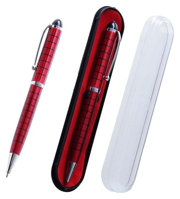 Calligrata Ручка шариковая металлическая Шотландка Цвет корпуса красный
