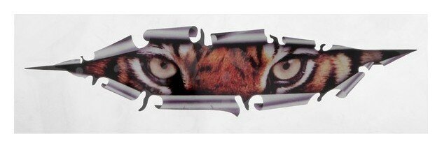 NNB Наклейка 3D на авто, светоотражающая, 21х5 см, тигр