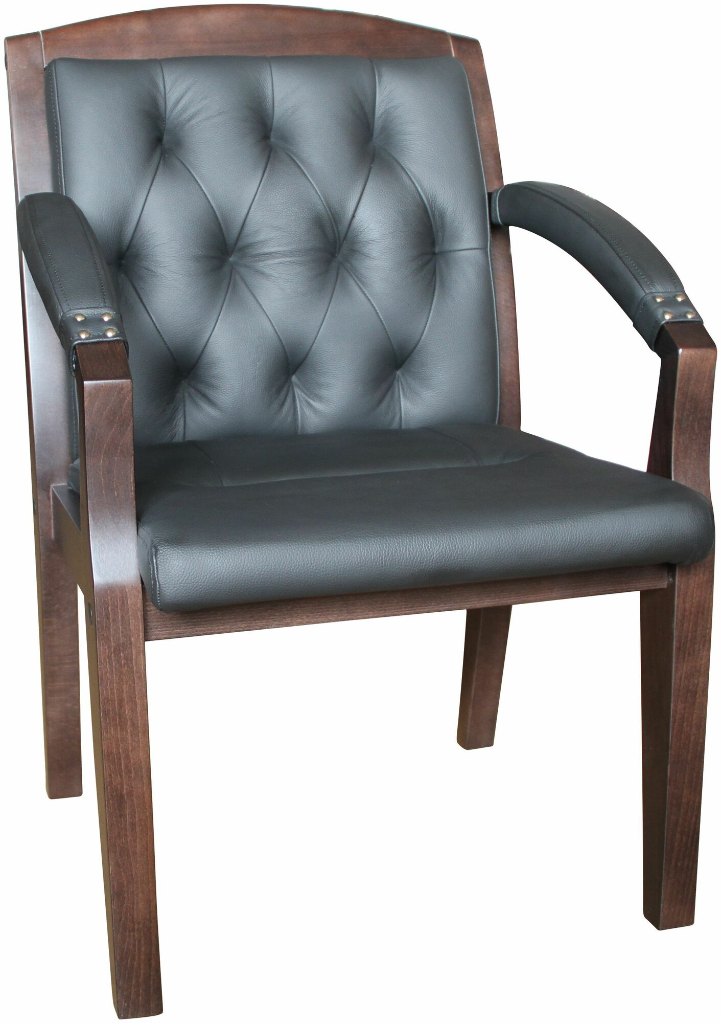 Мальта lux искусственная кожа NAPPA черная/темный орех